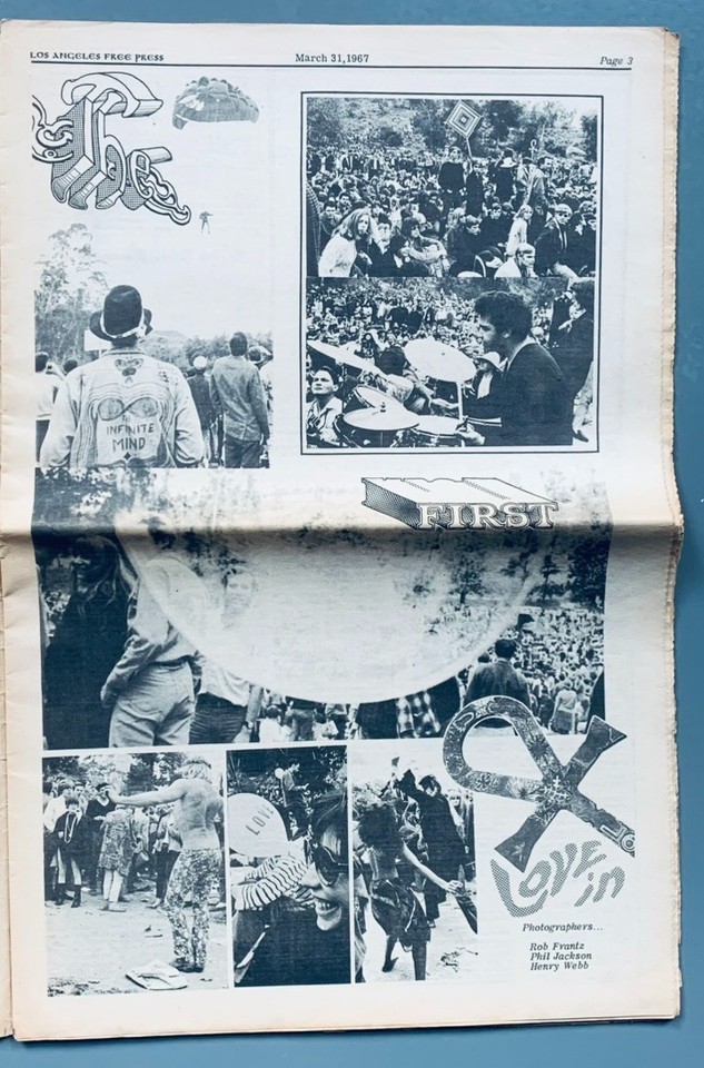 LA FREE PRESS 1967 Newspaper LOVE-IN Chelsea Girls HAIGHT-ASHBURY ...