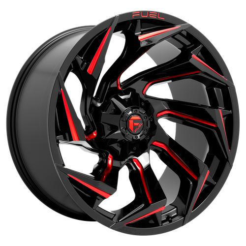 18x9 Fuel D755 REACTION Gloss Black Milled With Red Tint Wheel 8x170 ...