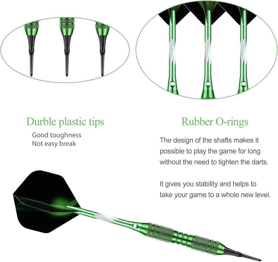 Soft Tip Darts Set 18/20 Grams - Professional Darts Plastic Tip with ...