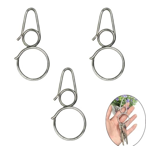 3 Pack Metal Key Keeper Belt Loop Key Ring Holder Keychains Keyring Key ...