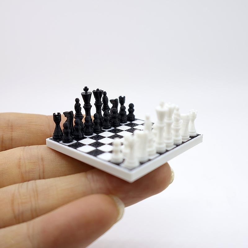 1:12 Dollhouse Chessboard Mini Simulation International Chess Model for ...