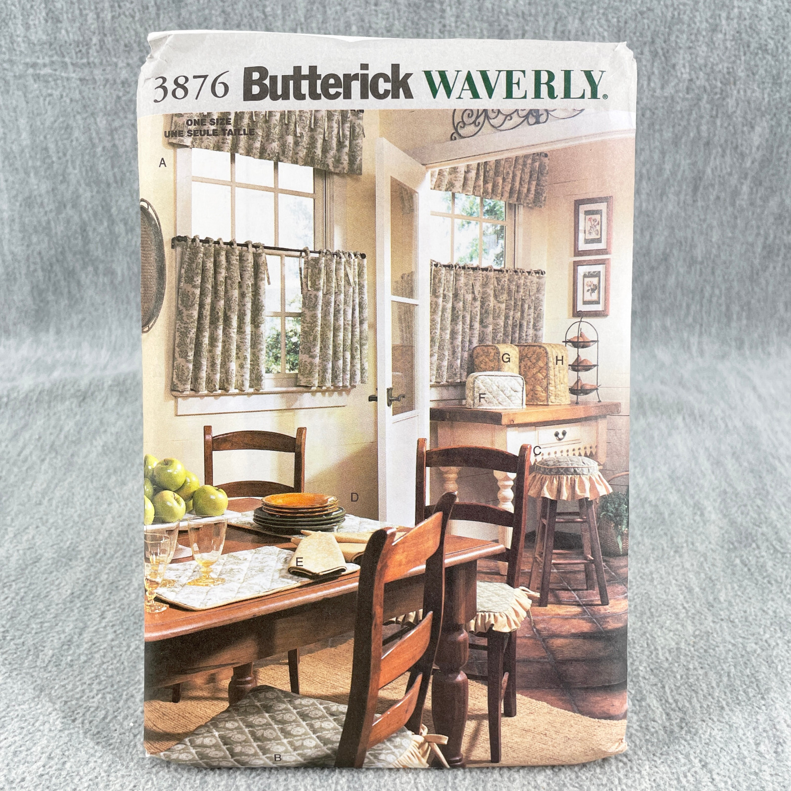 Butterick 3876 Kitchen Valance Curtains Cushion Placemat Appliance ...
