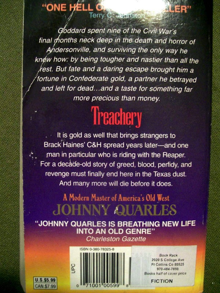 Treachery by Johnny Quarles (1996, Paperback) 9780380783250| eBay