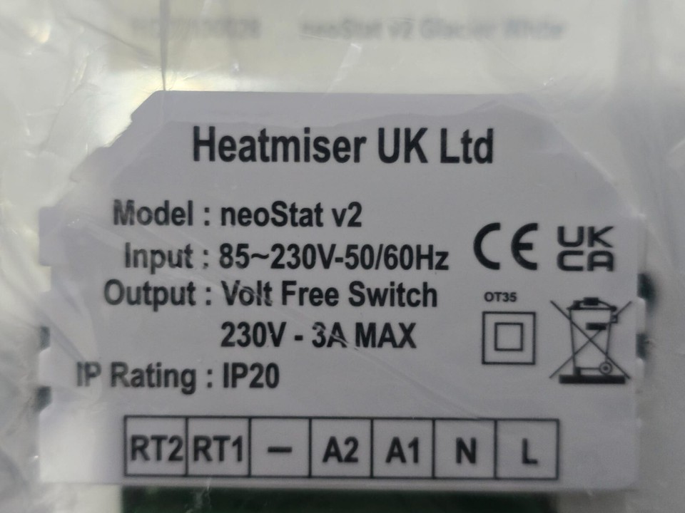 Heatmiser Neo Series neoStat v2 3A Max Thermostat - Glacier White ...