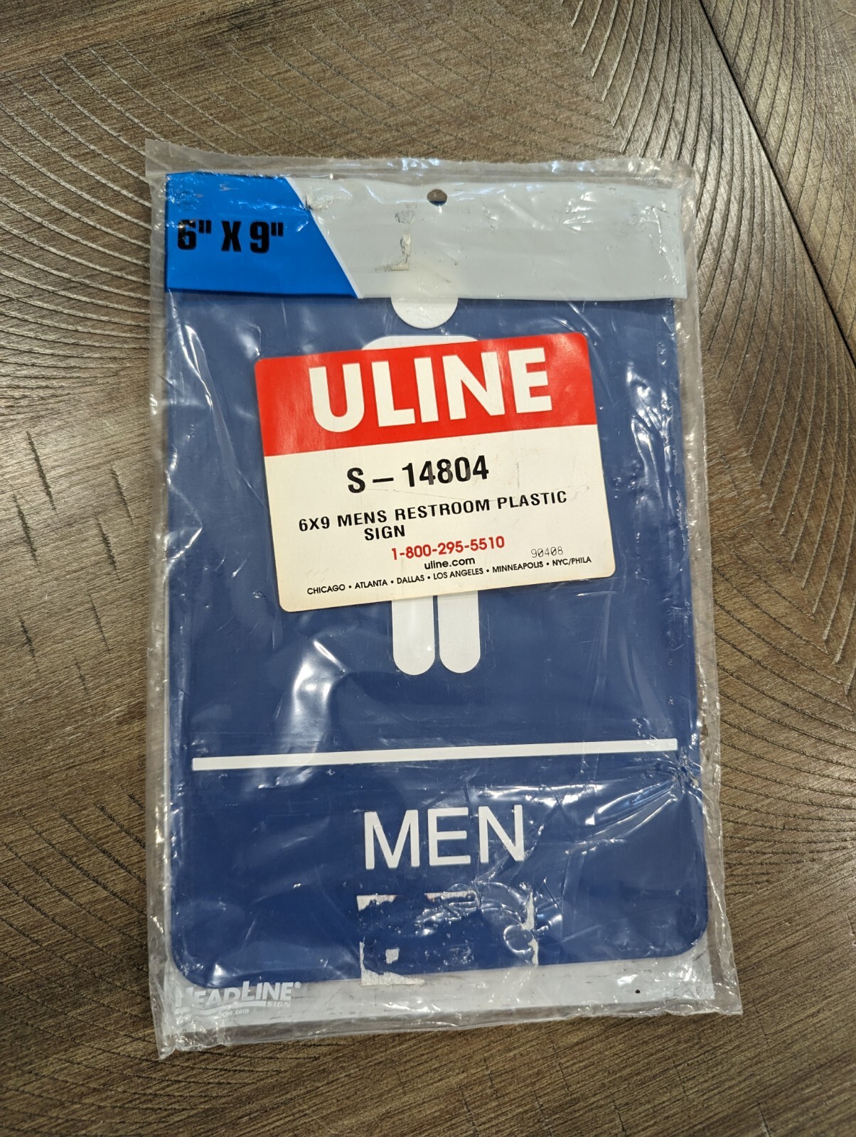 Blue Men's Restroom Sign Uline S-14804 | eBay