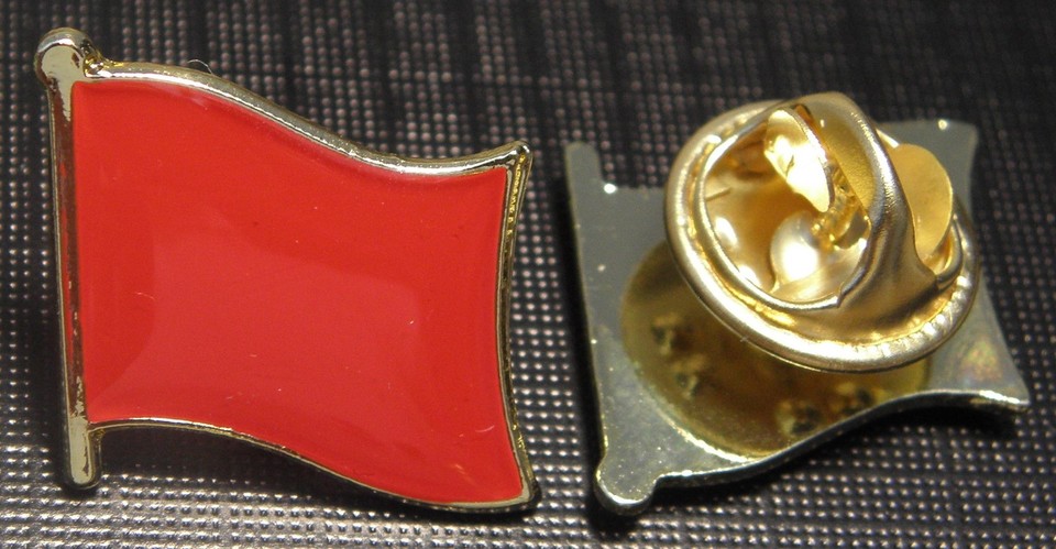 Red Flag Pin Badge Socialist Socialism Communist Symbol Labour Brooch ...