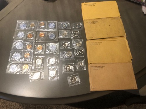 LOT OF 8 1961-1964 EMPTY US Mint Proof Set Envelope's PLUS A FEW PROOF COINS | eBay