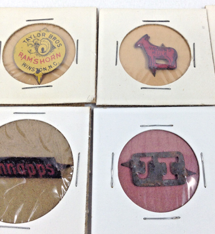 15 Tin Tobacco Tag Lot Vintage | Brown's Mule, Apple, Schnapps, Ram's ...