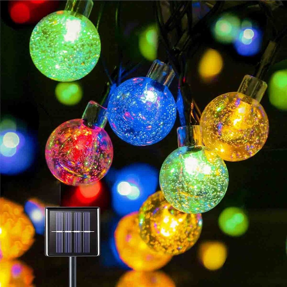 Solar Powered 50 LED String Light Outdoor Garden Path Yard Waterproof ...