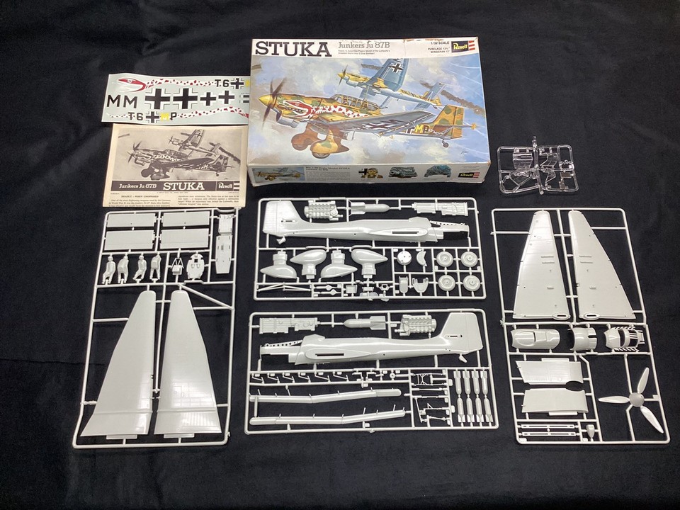 Early Revell Stuka Junkers Ju 87B Model Kit 1/32 Scale Complete Unbuilt ...