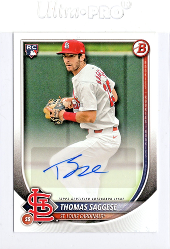 THOMAS SAGGESE 2025 BOWMAN ROOKIES & VETERANS ROOKIE AUTOGRAPH CARD ...