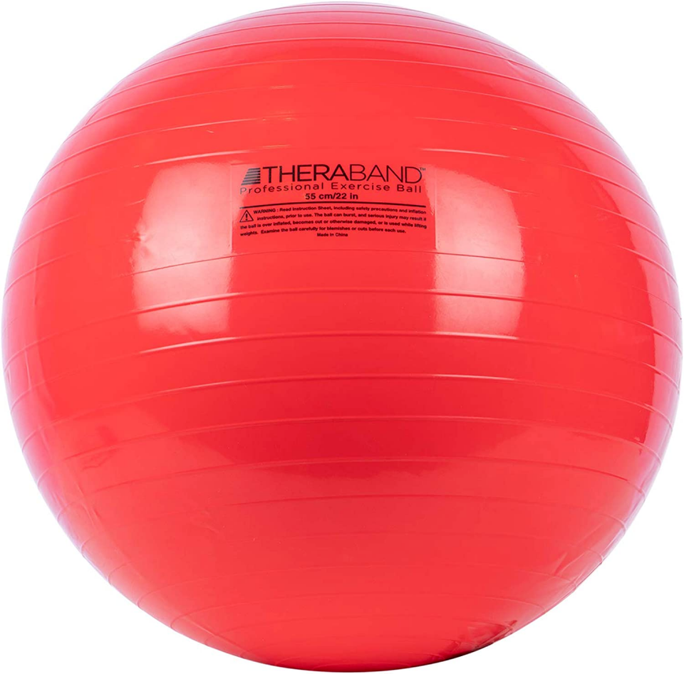 THERABAND Exercise Ball Stability Ball 55 cm Diameter Red For 5'1" - 5 ...