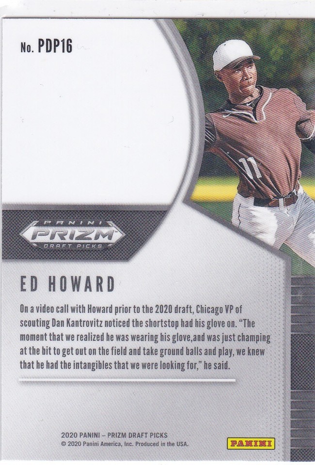 2020 Panini Prizm Draft Ed Howard Chicago Cubs #PDP16 | eBay