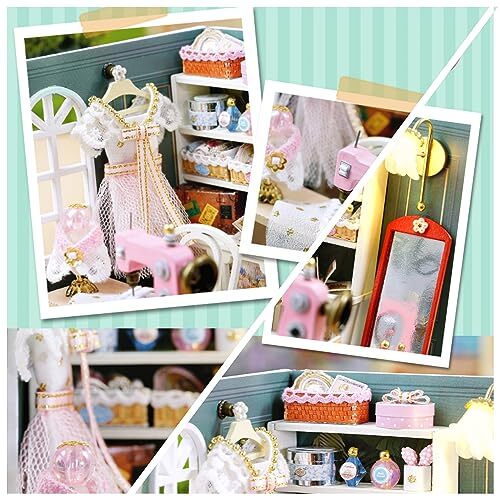 Dollhouse Miniature with Furniture Kit, DIY 3D Wooden DIY Beatific ...