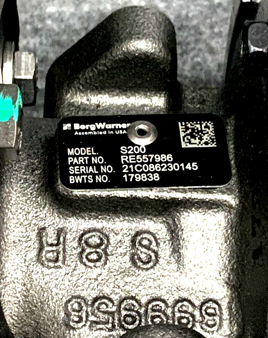 John Deere Marine PowerTech S200W Turbo 179838 New BorgWarner RE557986 ...
