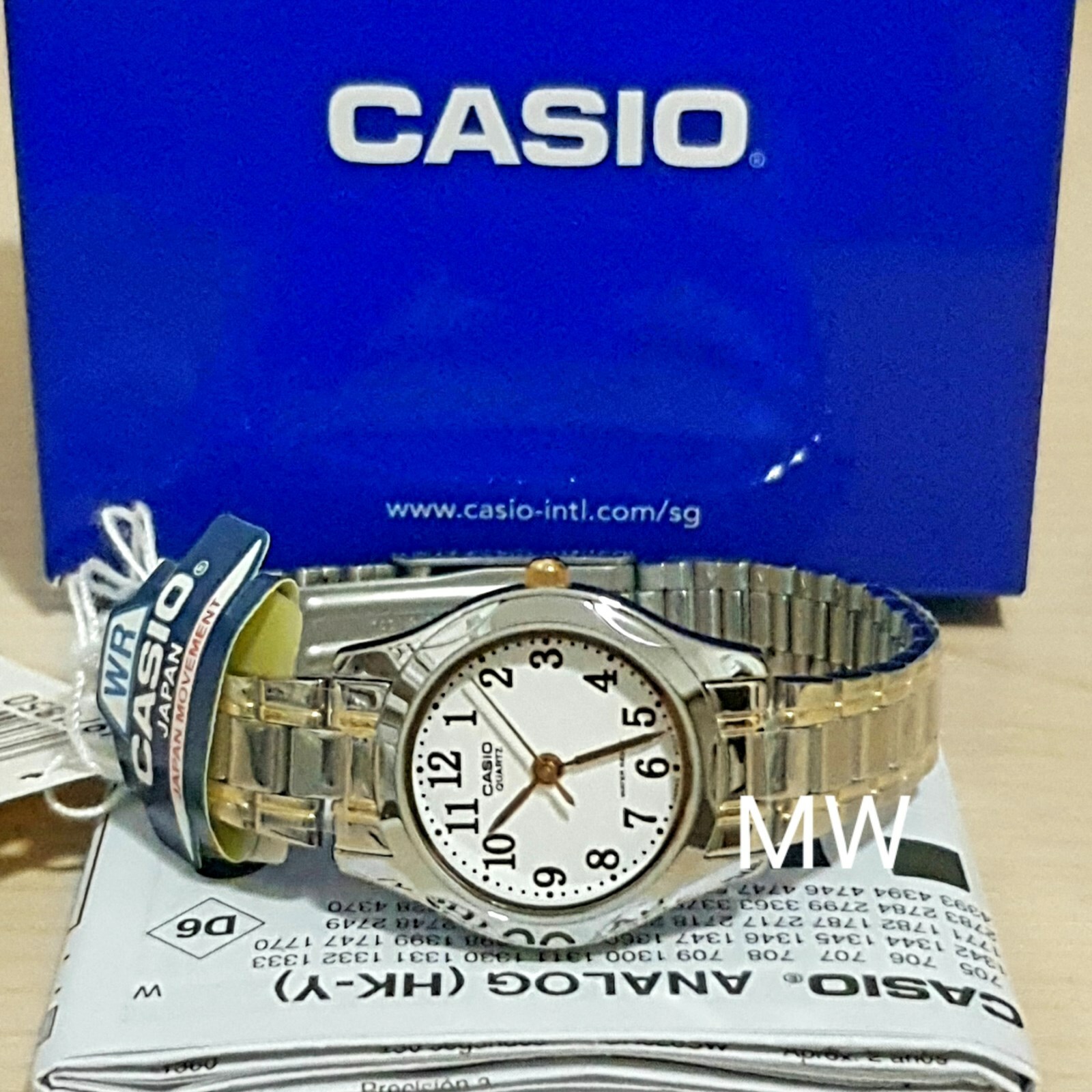 Casio Two Tone Gold Stainless Steel Number Analog Ladies Watch LTP ...