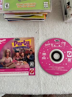Barbie Party Print 'n Play 1997 CD-ROM PC Game Mattel For Windows 95/98 ...