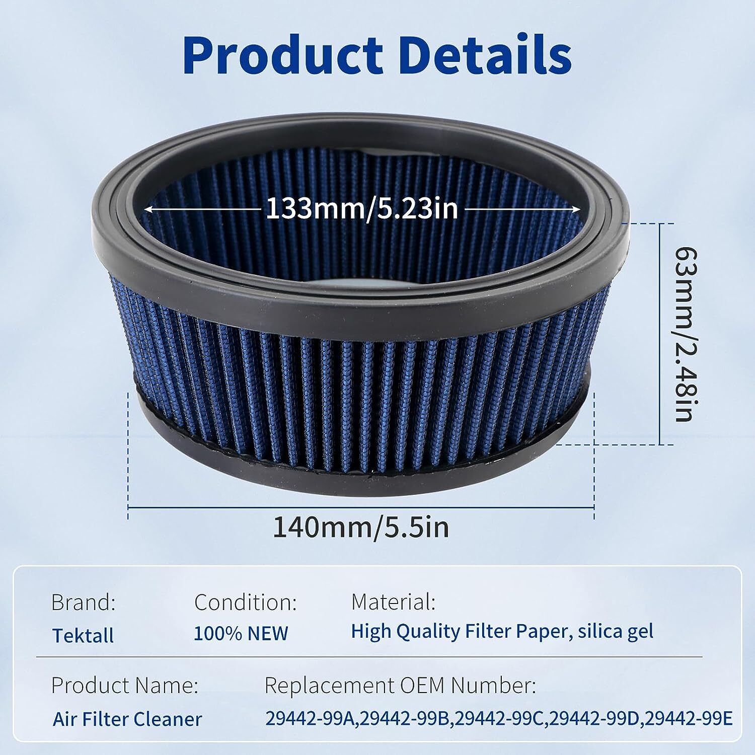 Air Filter HD-0800 for Harley 29442-99A 29442-99B 29442-99C 29442-99D ...