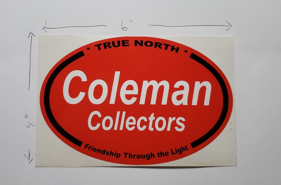 Coleman Collectors True North Sticker 6" long x 4" Vintage Red | eBay