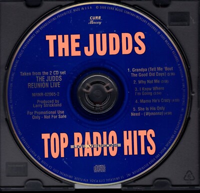 The Judds - Top Radio Hits (Live) - PROMO CD Single - Disc Only | eBay