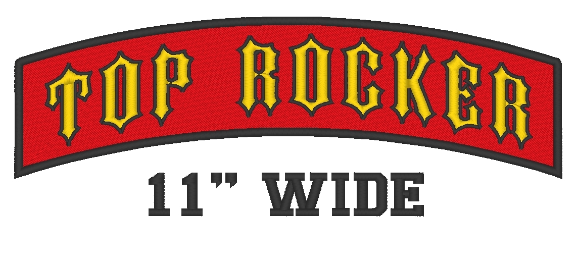 Custom Embroidered Top Rocker Motorcycle Biker MC Sew on Patch 11" (A ...