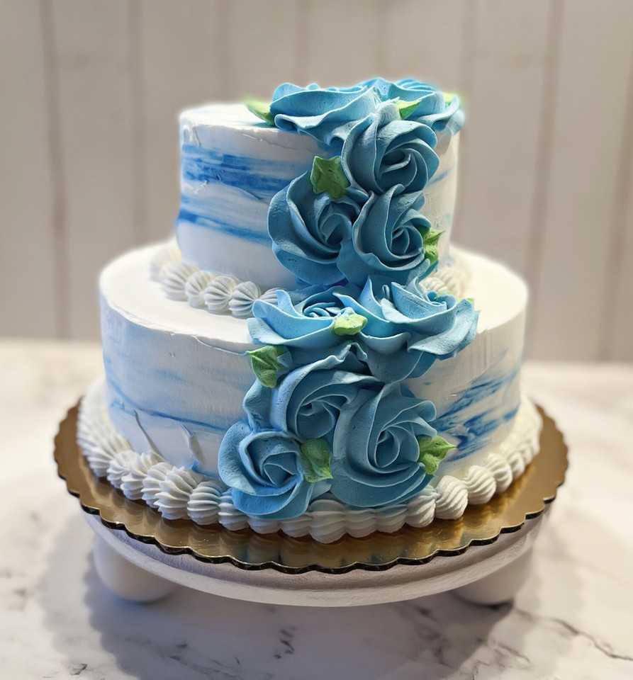 DEZICAKES Fake Wedding Cake Artificial Food Fake Blue Tier Cake | eBay