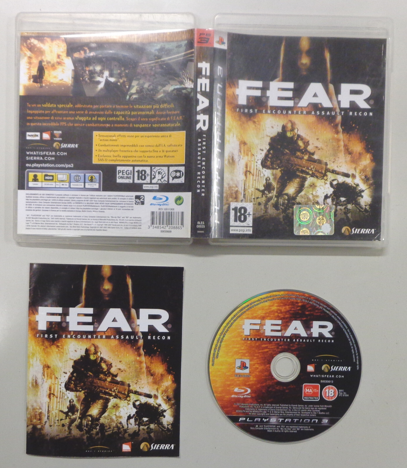 Console Game SONY Playstation 3 PS3 PAL ITA Fear First Encounter ...