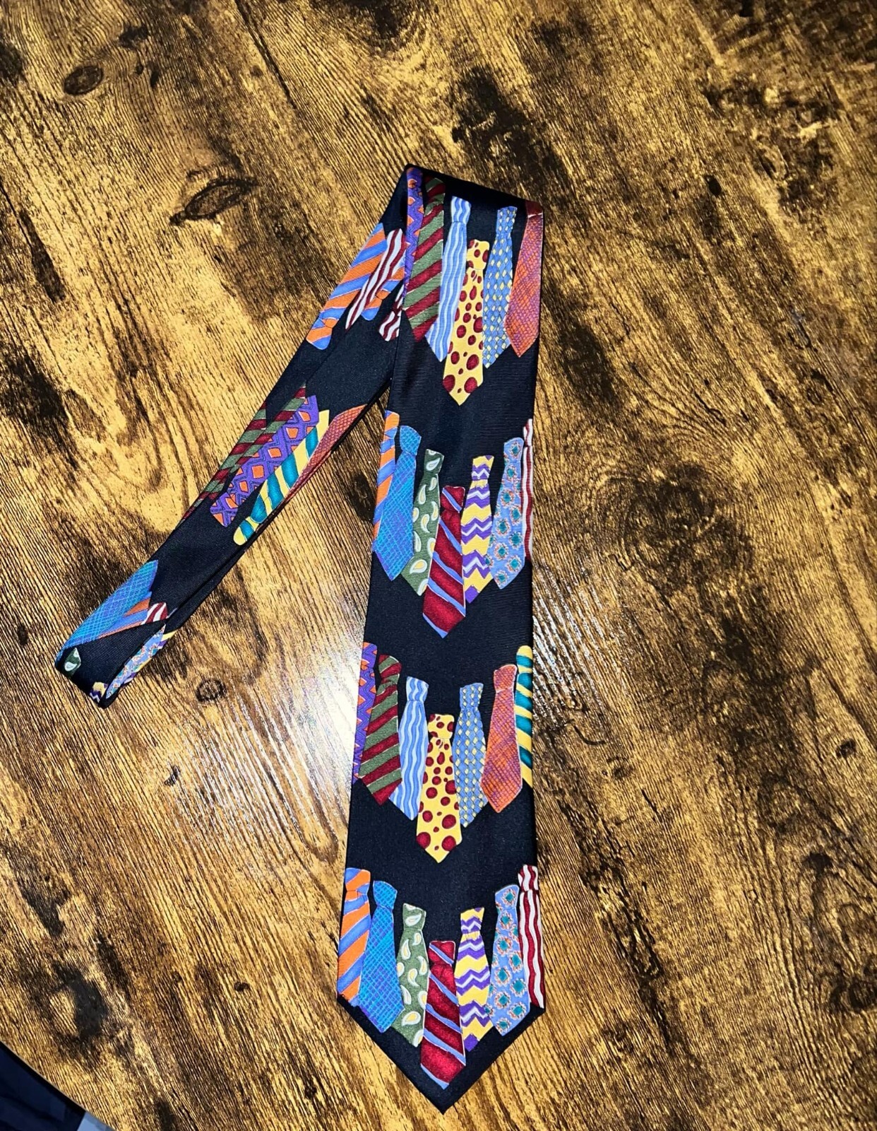 “It’s A Tie” Necktie with Tie Pattern Black 100% Silk 58” x 4” | eBay