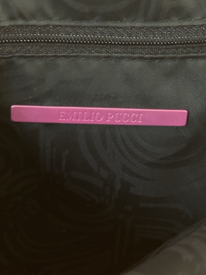 Emilio Pucci Tote Bag Pattern Canvas Geometric Print Orange Shapes ...