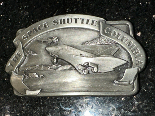 1982 The Space Shuttle Columbia NASA Flight Belt Buckle Bergamot Brass ...