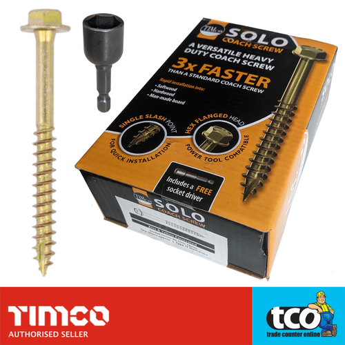 Timco Advanced Coach Screws | Fast Hex Flange Yellow Zinc Wood Screw ...