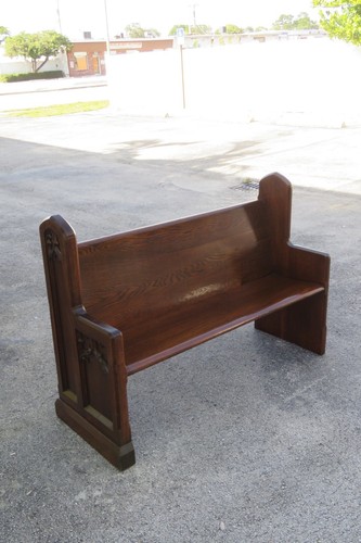 Gothic Style Carved Solid Oak Long Church Pew Bench 5942 | eBay