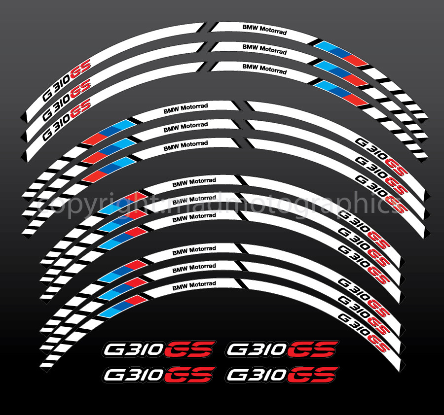 BMW Motorsport G310GS motorcycle wheel decals rim stickers g310 GS ...