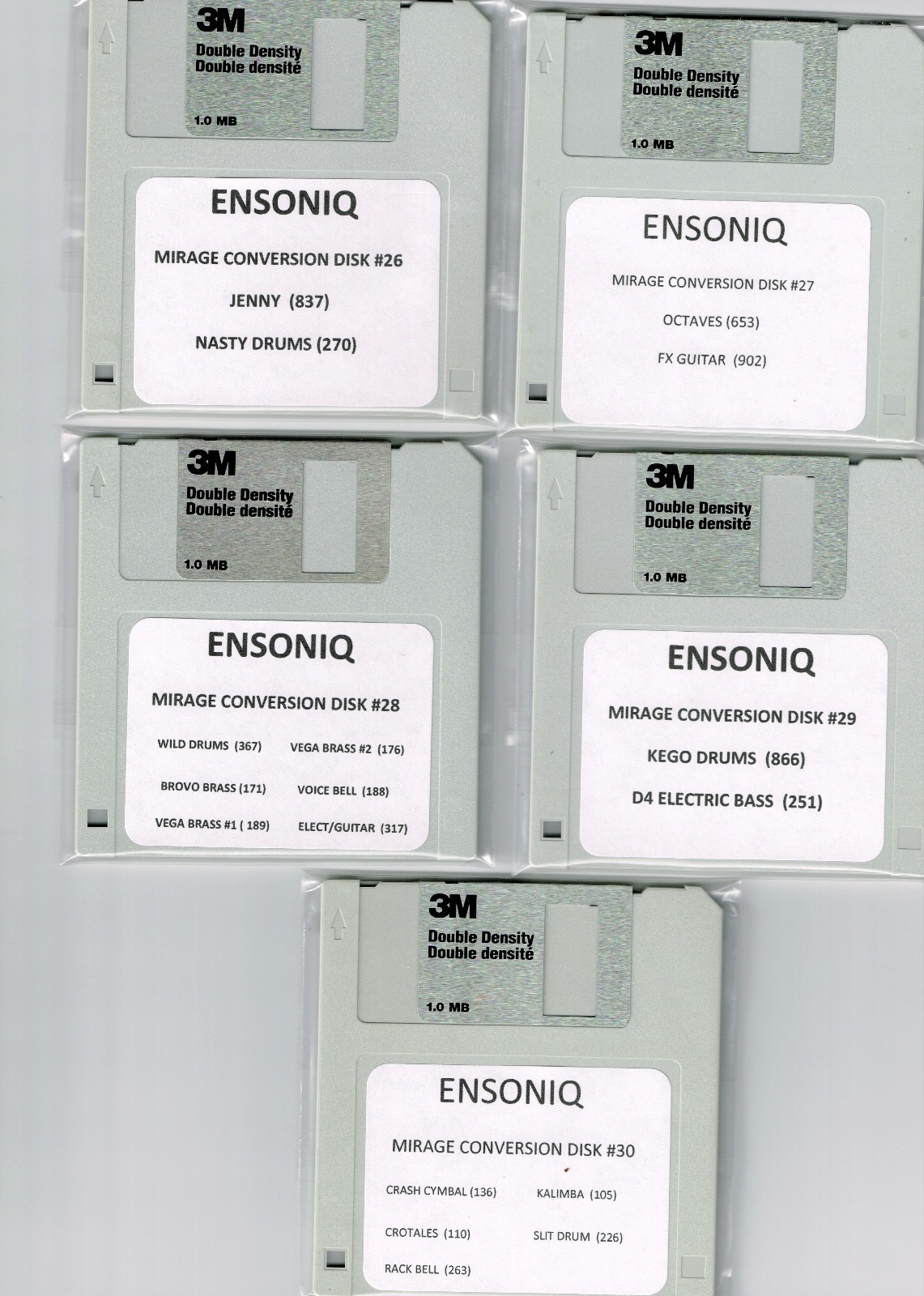 ENSONIQ ASR 10, EPS 16 PLUS & TS10 MIRAGE CONVERSION 10 DISK SET!! SET ...