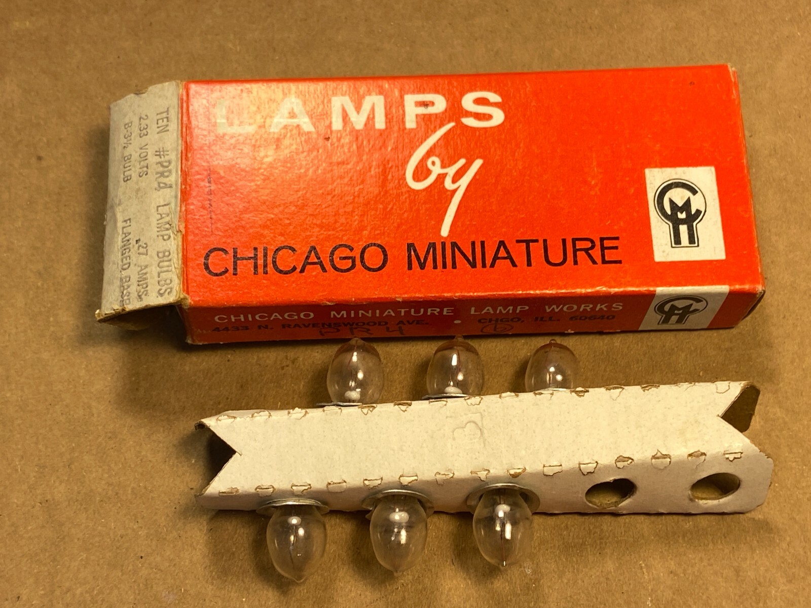 Box of 6 NOS Vintage PR4 Light Bulbs Chicago Miniature NIB Lamps | eBay