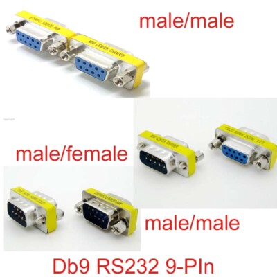 High Quality Mini Null Modem DB9 Femal Male plug Adapter Gender Changer ...