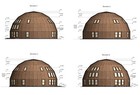 MOON HOUSE 45' DIAM DOME FRAMING KIT 2345 sq.ft WOOD PREFAB DIY HOME ...