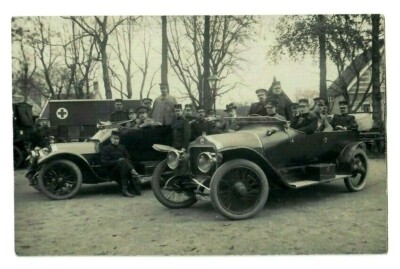 RPPC RED CROSS MILITARY SOLDIER CAR Vintage Photo Postcard World War 1 ...