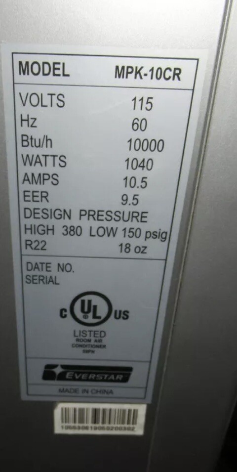 Everstar Roller Floor Portable Air Conditioner Model MPK-10CR | eBay