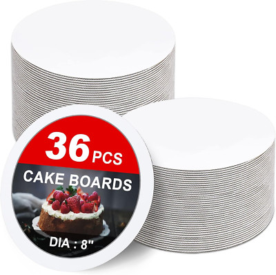 36-Packs Cake Boards 8 inch round，Cake Boards White Cake Board Rounds ...