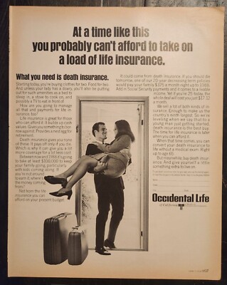 1968 Occidental Life of California Insurance Full Page Look Magazine ...
