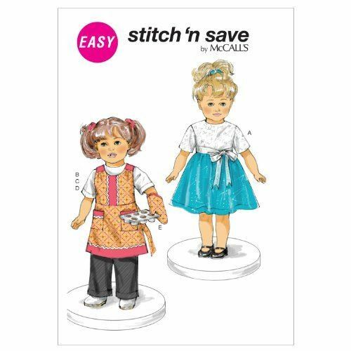 McCalls Sewing Patterns 6492 18" / 46cm Doll Clothes Aprons Tops Pants ...