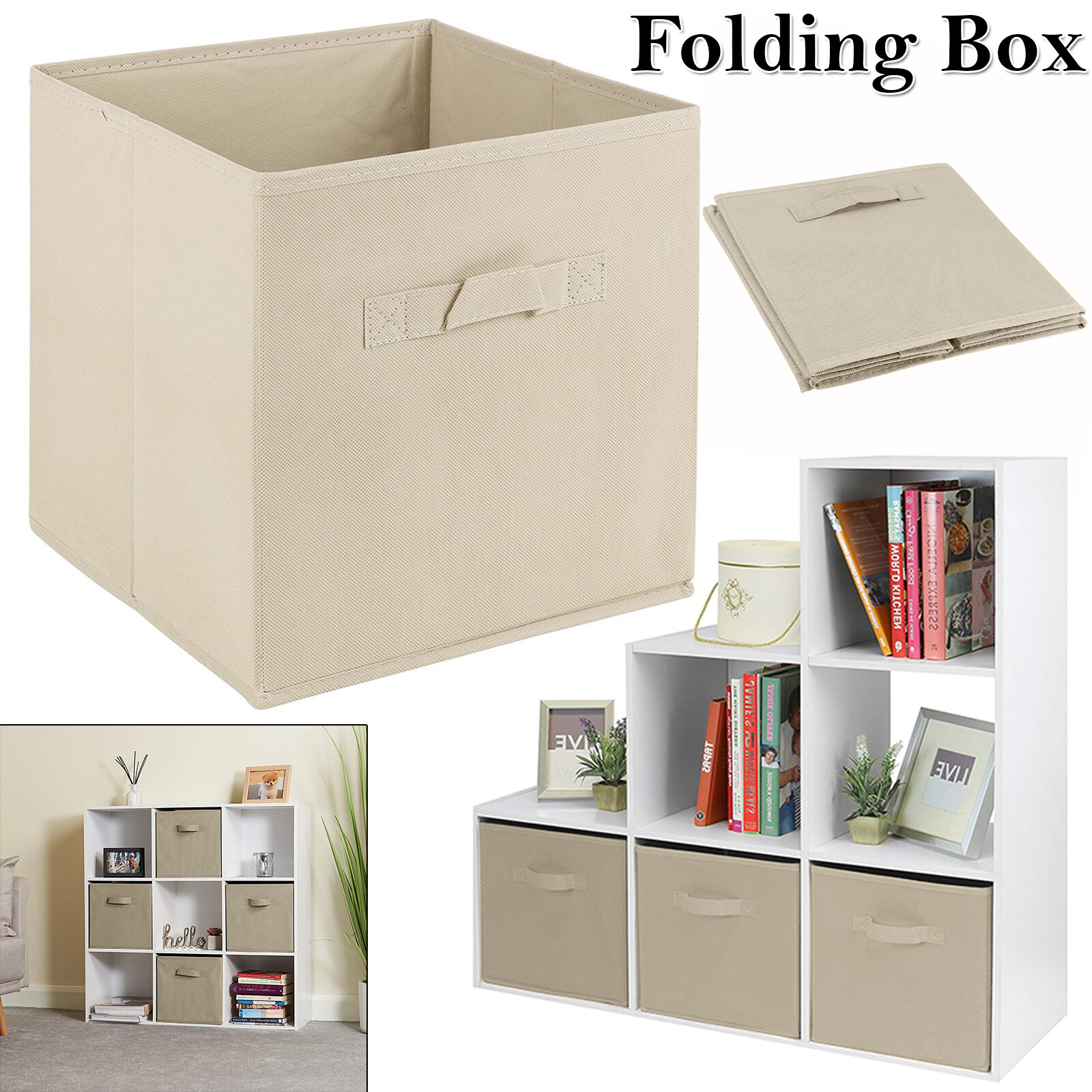 4Pcs XL - M Foldable Storage Collapsible Box Home Clothes Organizer ...