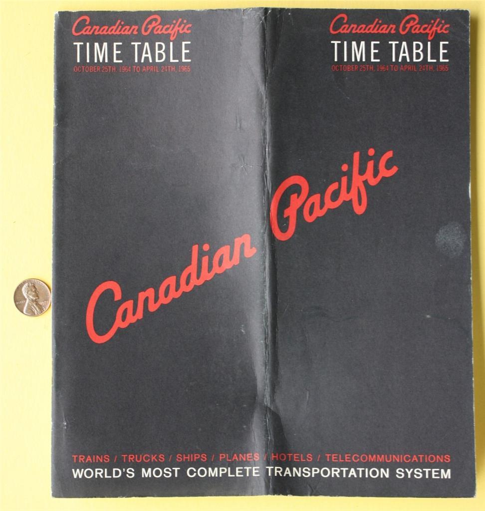 October '64 April '65 Canadian Pacific Railroad timetable brochure ...