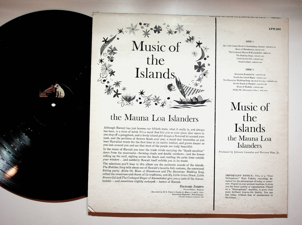 1959 Music Of The Islands The Mauna Loa Islanders Vinyl LP Record VG+ ...