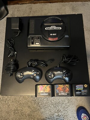Sega Genesis 16-Bit Console With Cords 2 Controllers 3 Games Tested ...