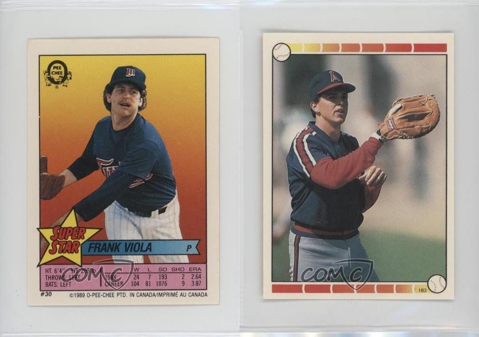 1989 O-Pee-Chee Super Star Sticker Backs ( 183) Frank Viola Wally ...
