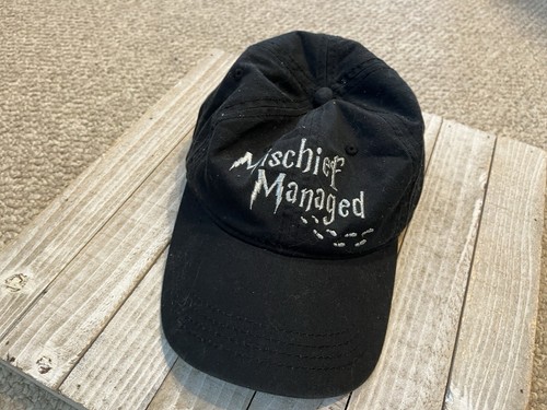 Harry Potter Mischief Managed Logo Black Silver Strapback Hat Cap ...