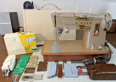 SERVICED - SINGER 328K Strong Zigzag Sewing Machine w/Case - CANVAS ...