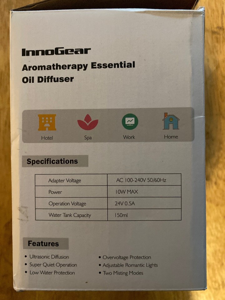 InnoGear 3rd Version Essential Oil Diffuser Super Quiet Aromatherapy ...